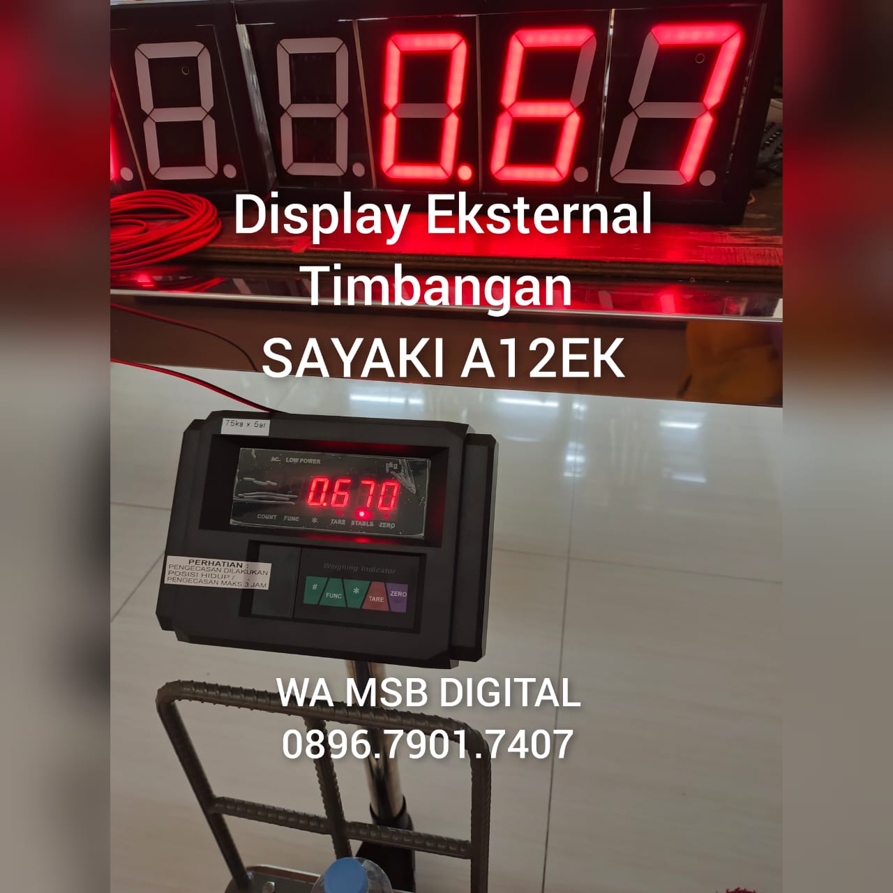 Display Eksternal Timbangan Sayaki A12EK - Musbikhin.com